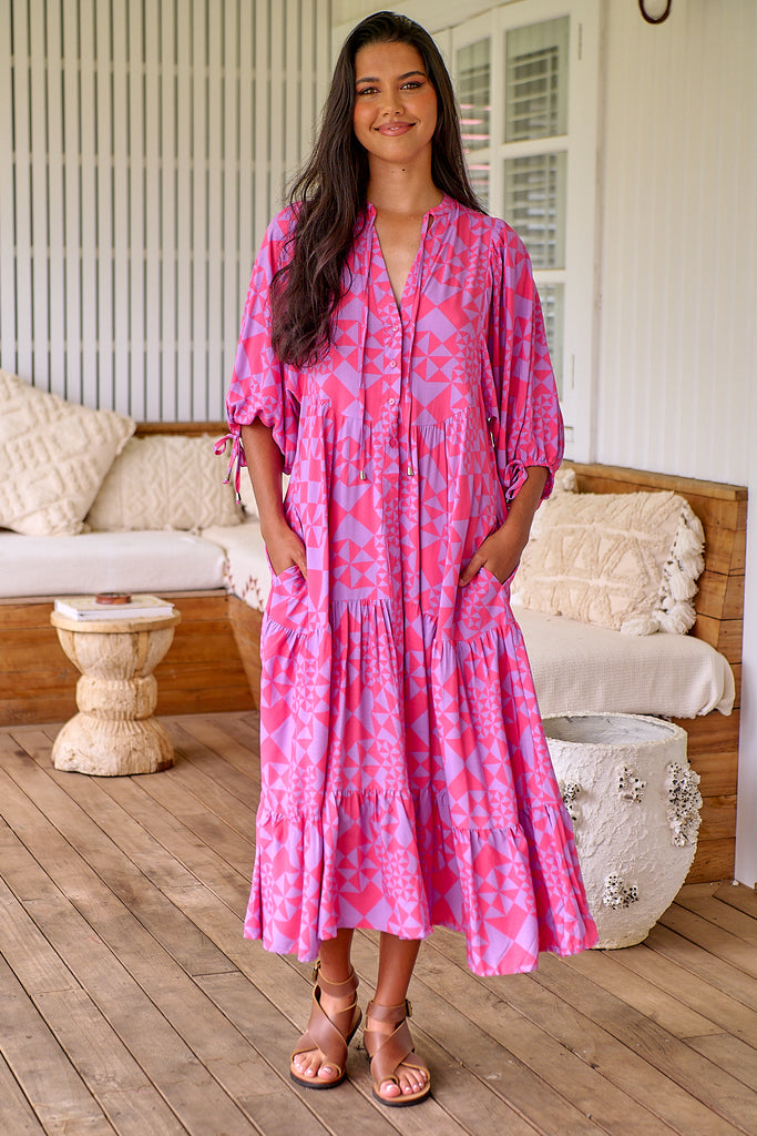 Azaylia Print Ria Dress - Lilac and Mila