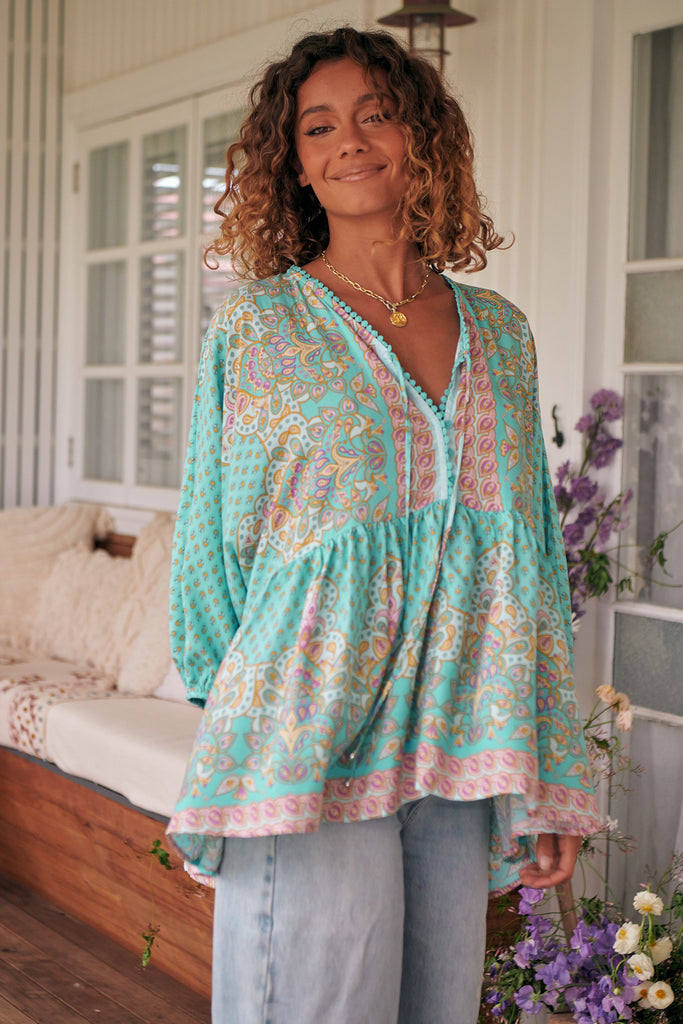 Atlantis Print Chloe Top - Lilac and Mila