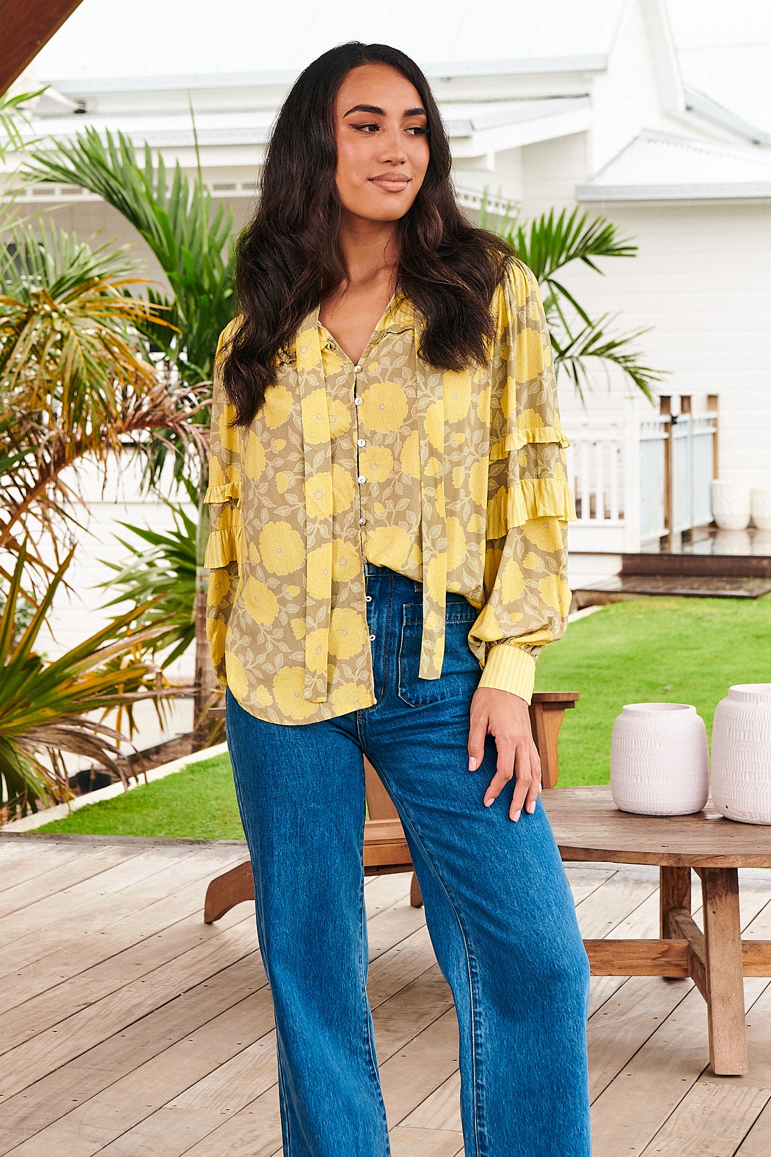 Yellow Brighton Print Oliver Shirt – Lilac and Mila