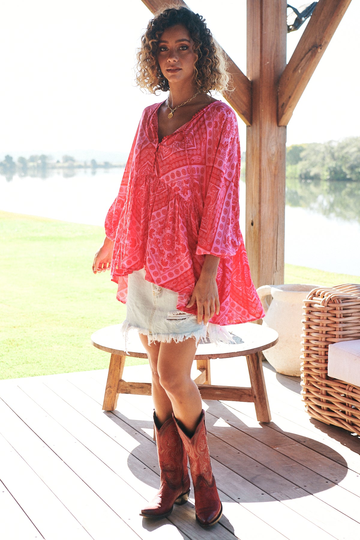 Amore Print Chloe Top – Lilac and Mila