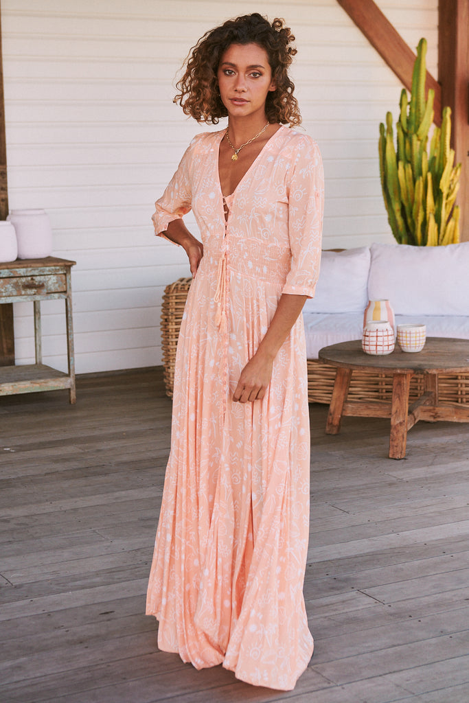 Peach Island Print Indiana Maxi - Lilac and Mila