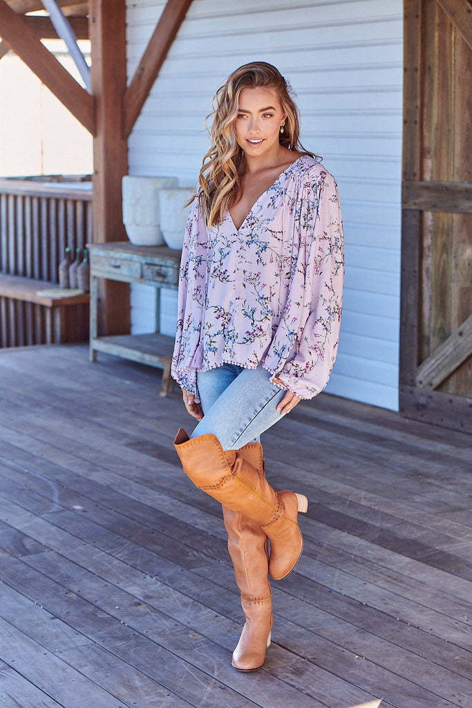Mandy Print Rue Top - Lilac and Mila