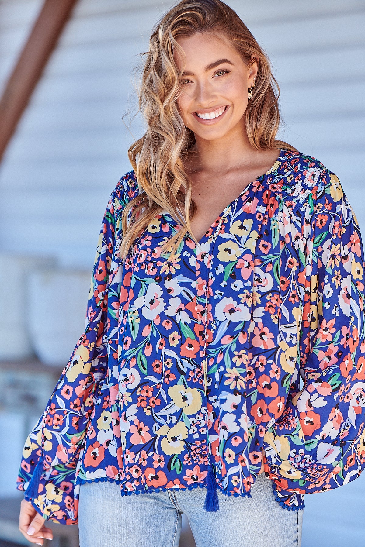 Jaase Carnation Print Rue Top – Lilac and Mila