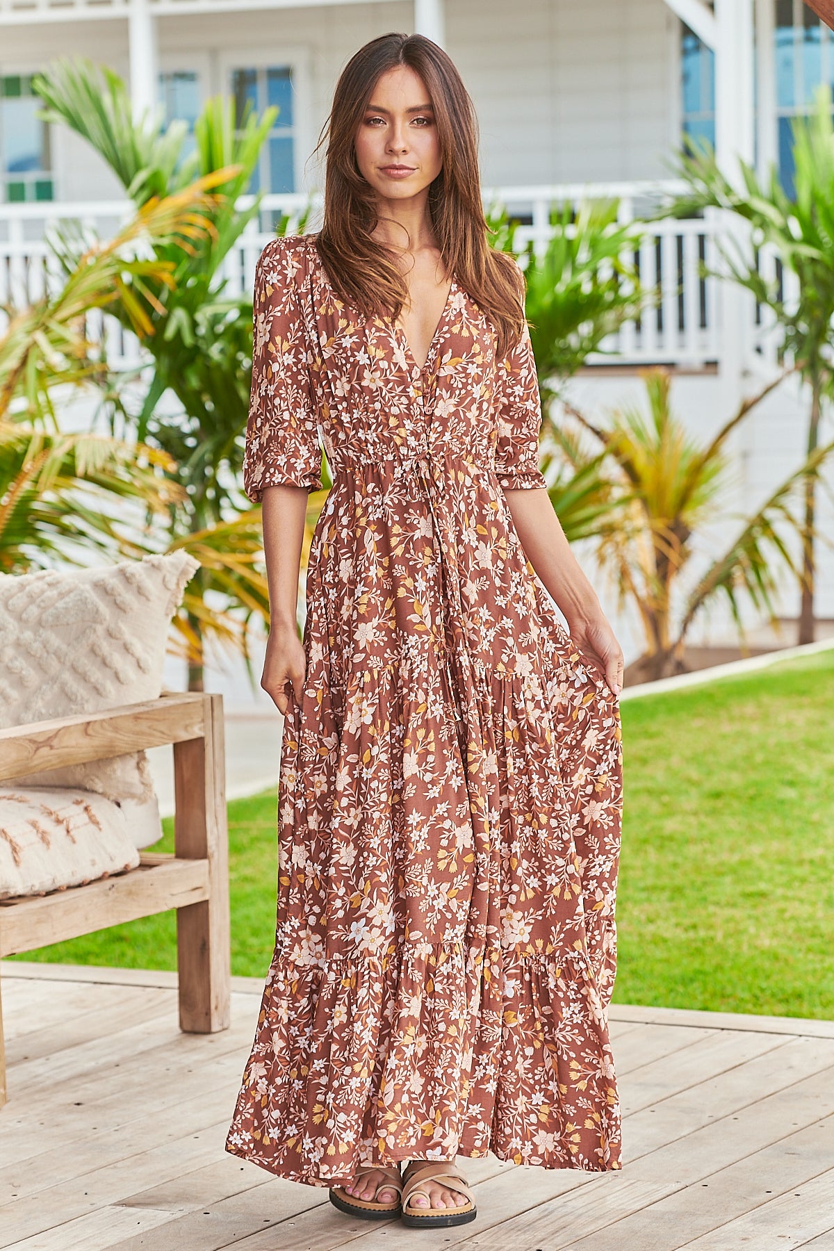 Jaase Corella Print Tessa Maxi - Lilac and Mila