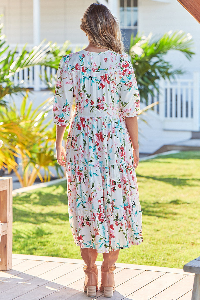 Solana Print Eve Midi Dress - Lilac and Mila