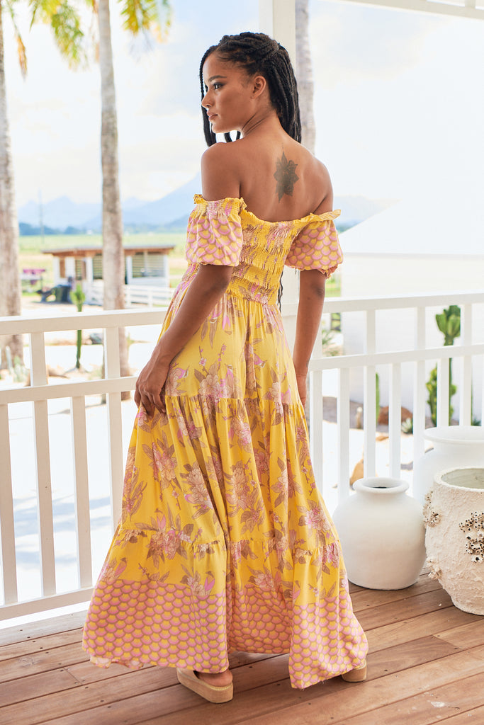 Sol Print Claudette Maxi Dress - Lilac and Mila