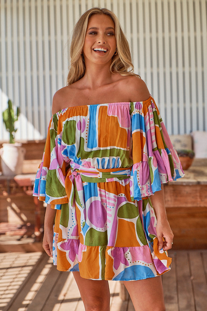 Pablo Print Jasmine Mini Dress - Lilac and Mila