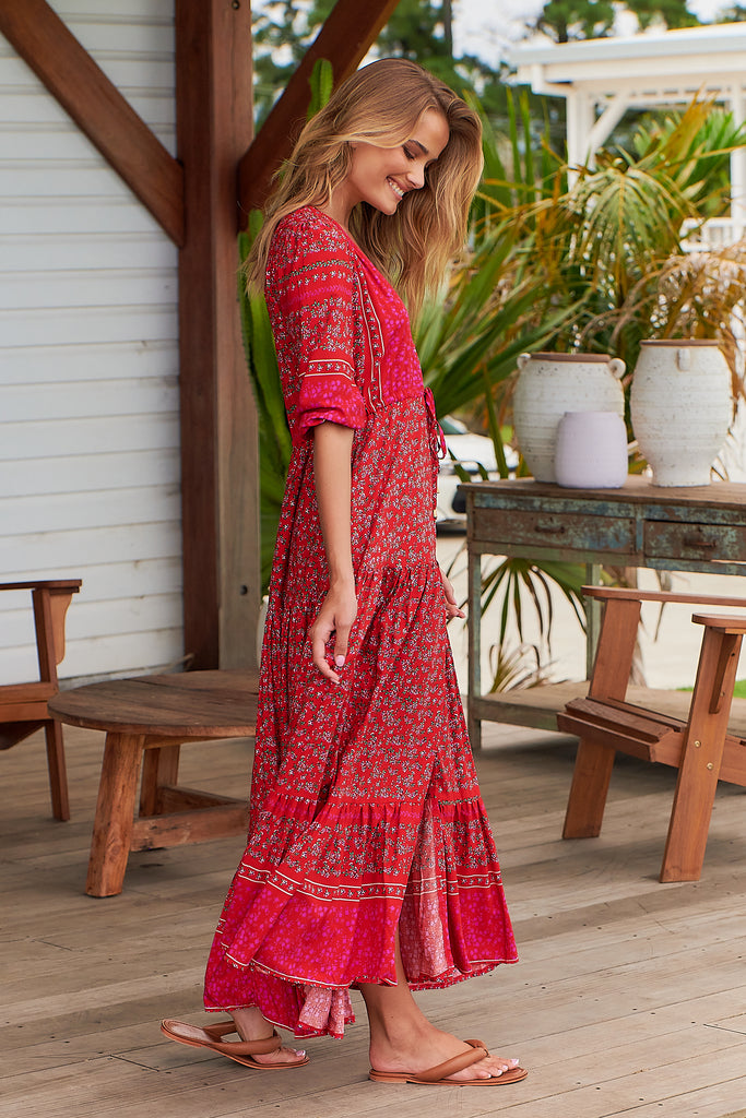 Cherry Bomb Print Tessa Maxi - Lilac and Mila
