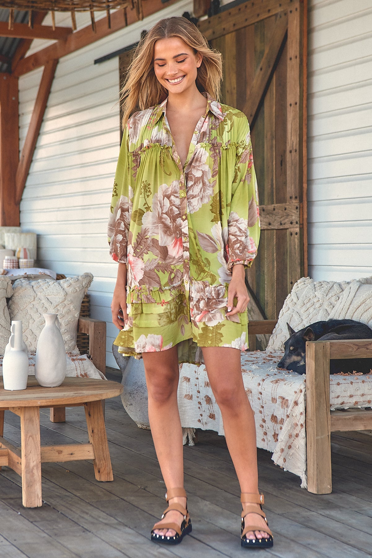 Jaase Mistletoe Print Aimee Mini Dress – Lilac and Mila