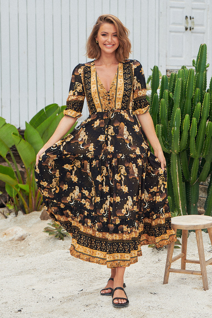 Jaase Starry Print Tessa Maxi Dress - Lilac and Mila