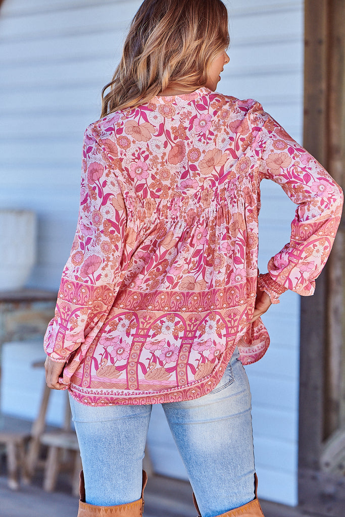 Jaase Leena Print Casey Blouse - Lilac and Mila